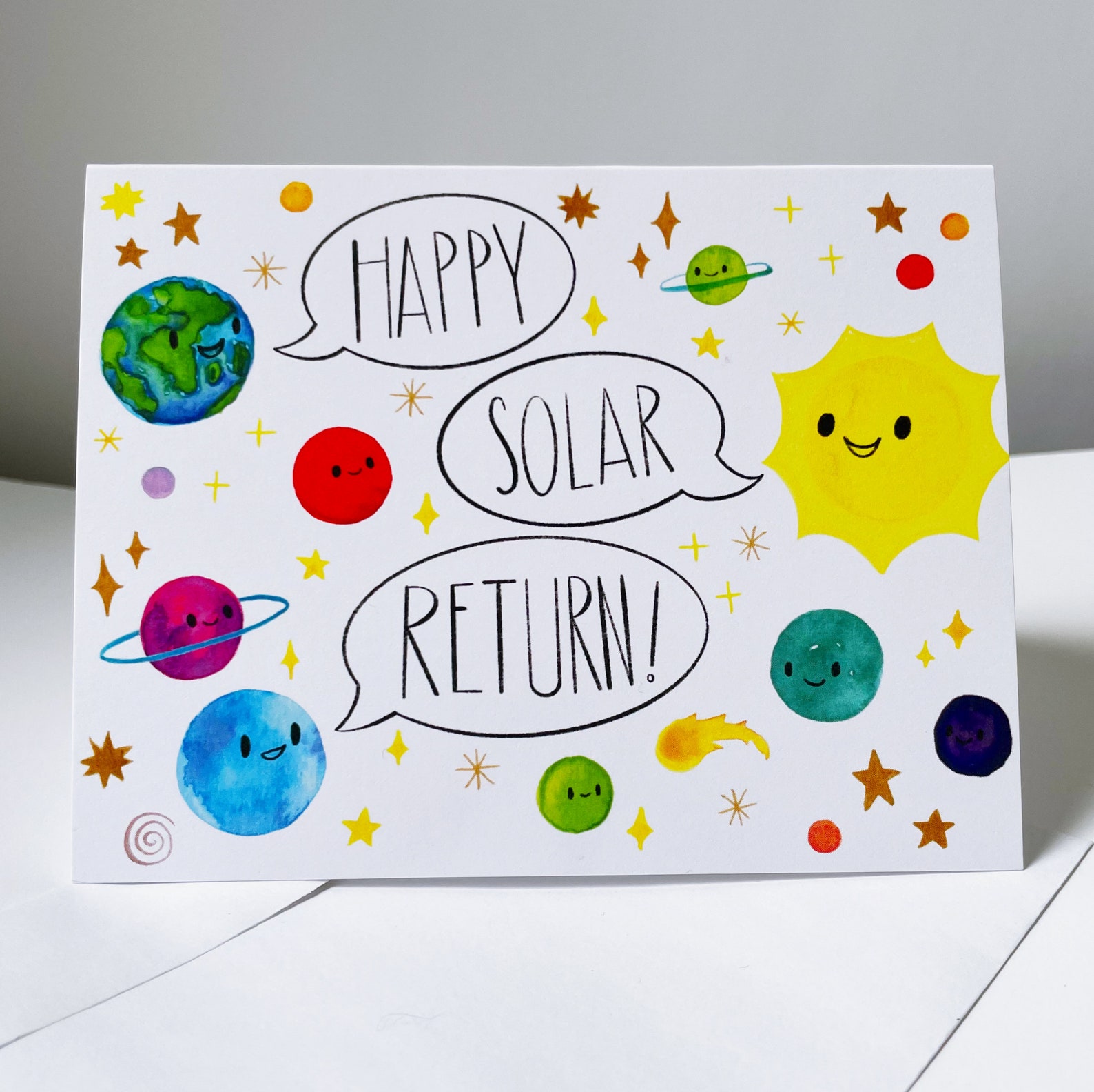 Happy Solar Return- Birthday Card With Envelope - Etsy