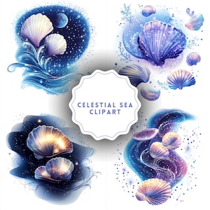 38 Celestial Sea Clipart PNG – 38 Glowing Moon Shells & Mystical Ocean ...