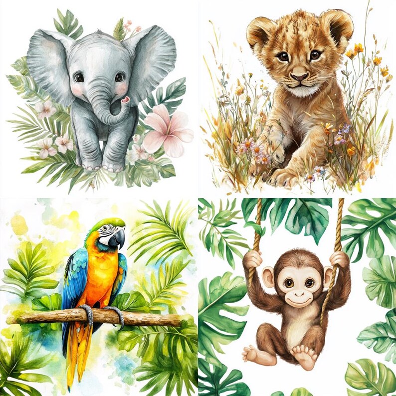 35 PNG Safari Animal Clipart – 35 Cute and Majestic Wildlife ...