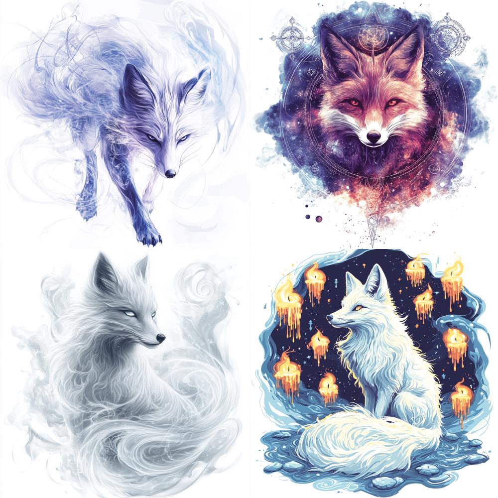 Ethereal Fox Spirits Clipart: 50 Mystical PNG Designs (digital Download ...