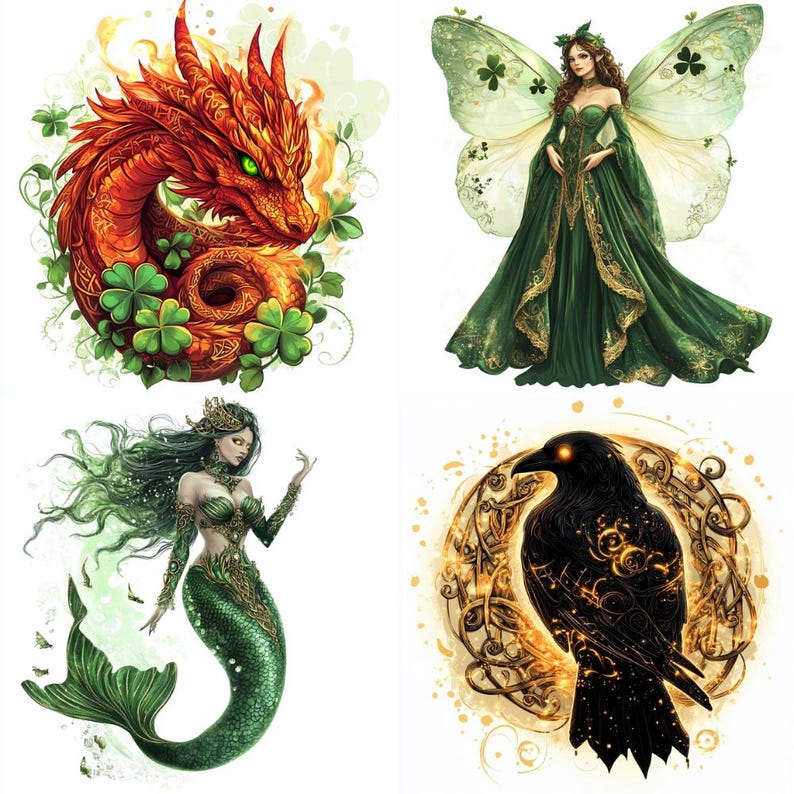 55 Mythical Irish Creatures PNG - 55 Celtic Spirits & Legends Clipart ...