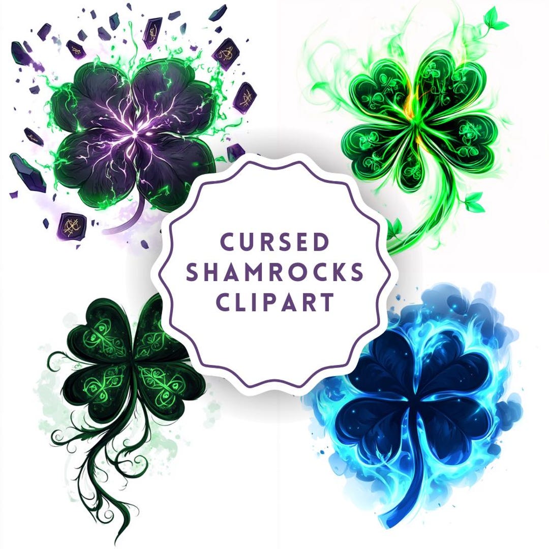 42 Cursed Shamrocks Clipart PNG - 42 Haunted Shamrocks Infused With ...