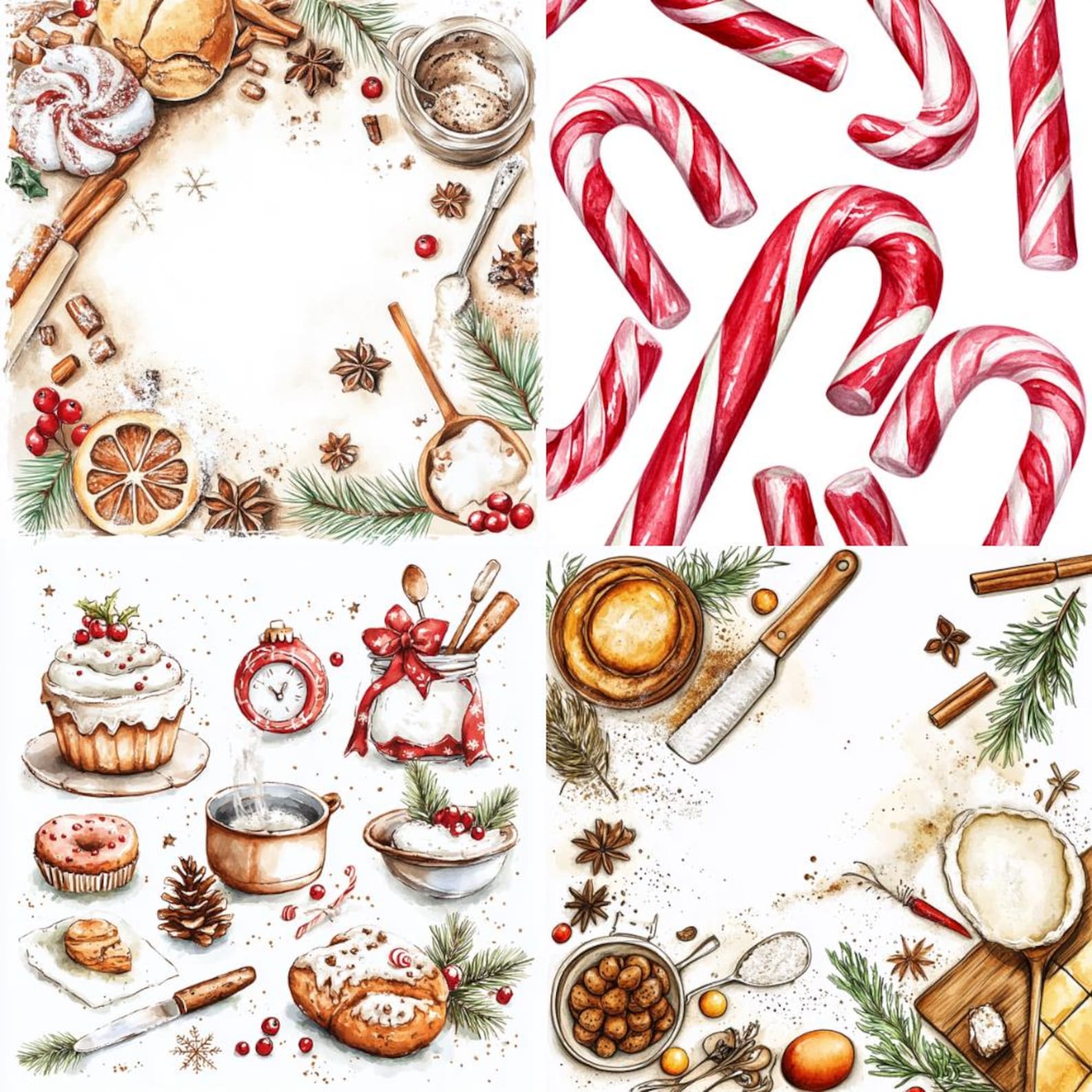 Holiday Baking Clipart Set: Gingerbread & Sugar Cookies (digital ...
