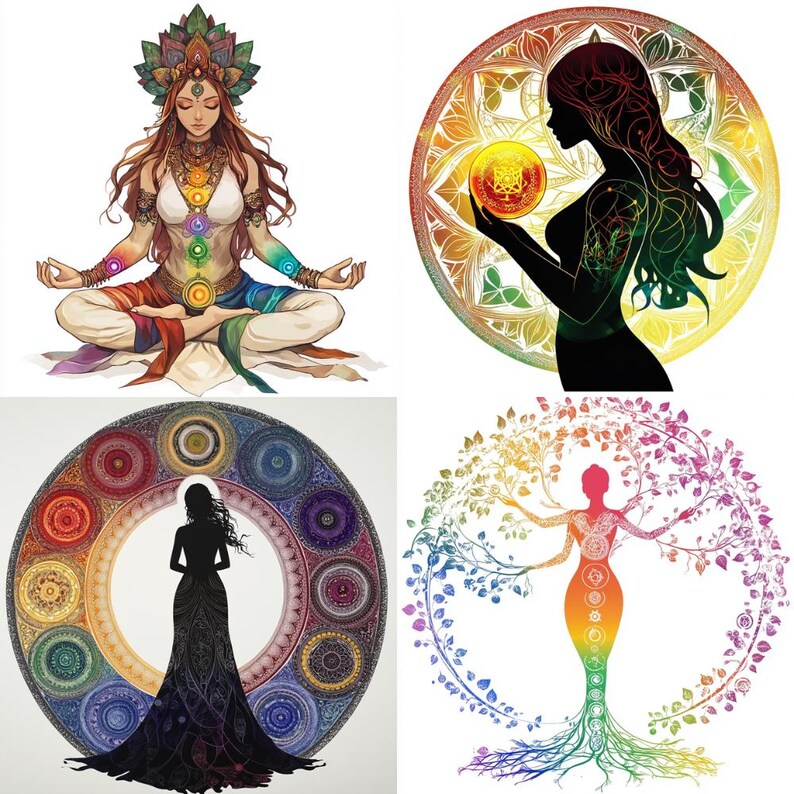 Chakra Goddess Clipart PNG – Sacred Energy Art, Spiritual Symbols ...
