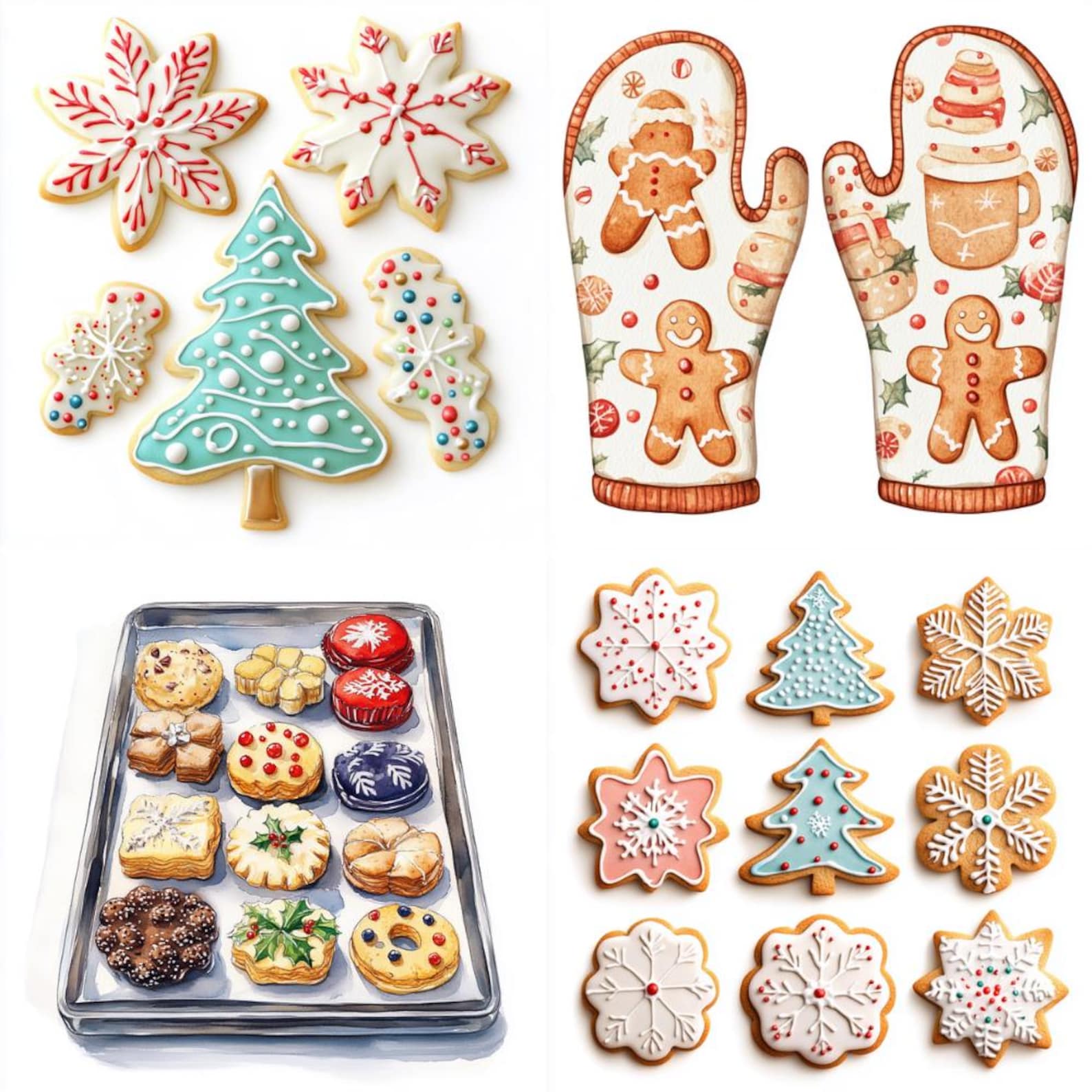 Holiday Baking Clipart Set: Gingerbread & Sugar Cookies (digital ...