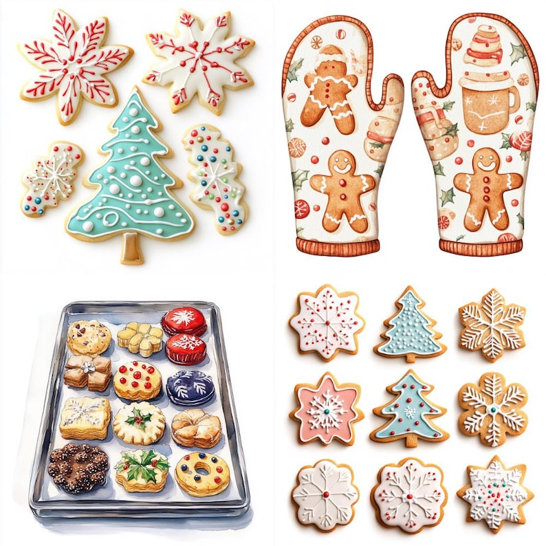 Holiday Baking Clipart Set: Gingerbread & Sugar Cookies (digital ...