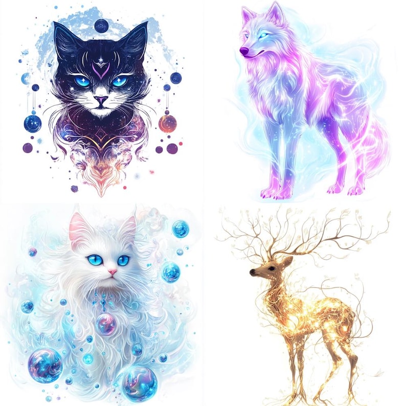 Mythical Animal Spirits Clipart: 60 PNG Creature Art (digital Download ...