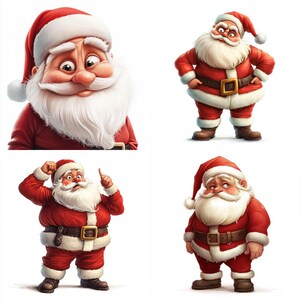 Santa Claus Emotions Clipart – 28 PNG Funny Holiday Faces Pack for ...
