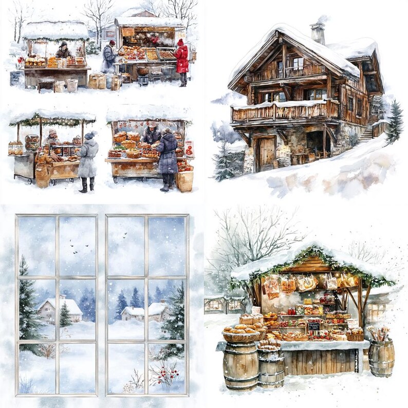 Cozy Winter Clipart Set – Warm and Charming Winter Illustrations - Etsy