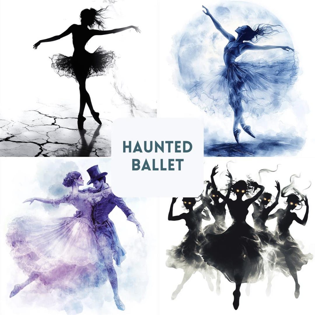 Haunted Ballet Clipart | Ghost Ballerinas in Gothic Theaters | Spooky ...