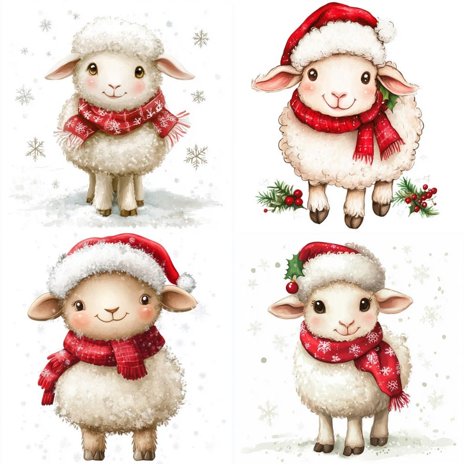 Christmas Sheep Clipart PNG, 54 Christmas Sheep PNG, Xmas Baby Sheep ...