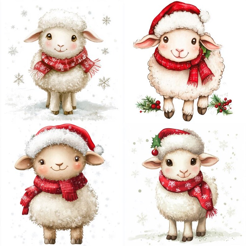 Christmas Sheep Clipart PNG, 54 Christmas Sheep PNG, Xmas Baby Sheep ...