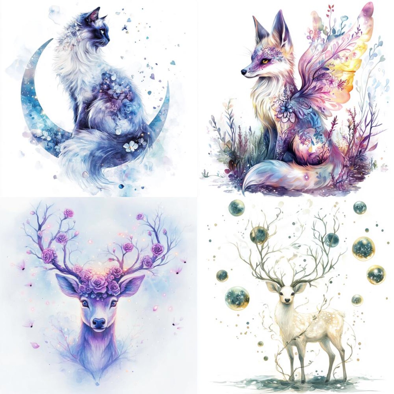 Floral Elemental Spirits Clipart: 39 Fantasy Creature Pngs (digital ...