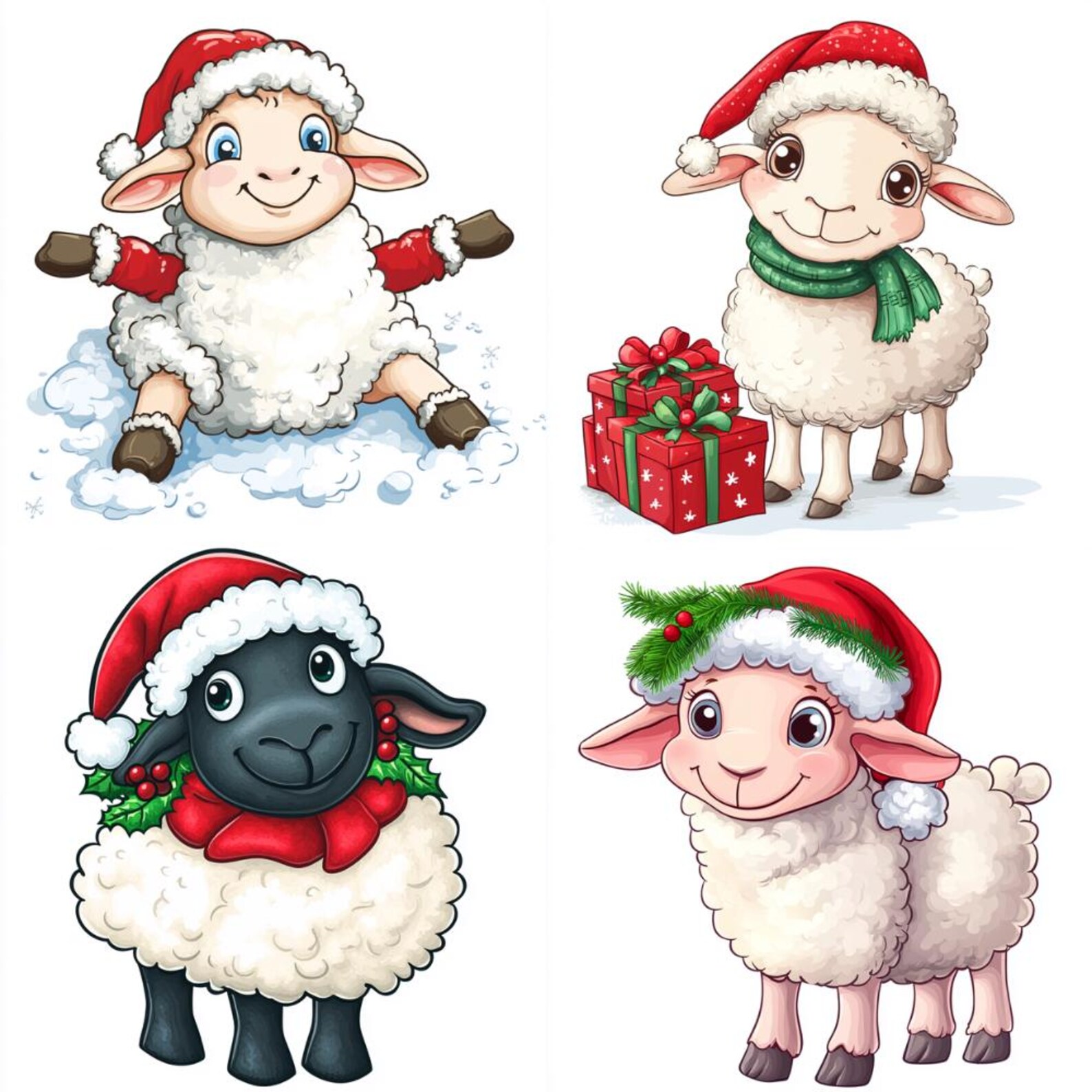 Christmas Sheep Clipart PNG, 54 Christmas Sheep PNG, Xmas Baby Sheep ...