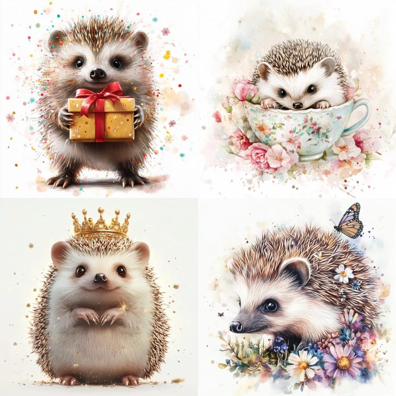 42 PNG Watercolor Hedgehog Clipart – 42 Cute Hedgehog Illustrations for ...