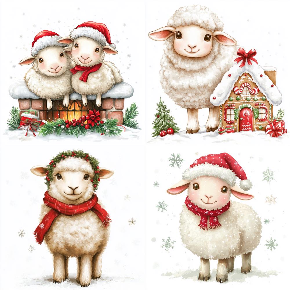 Christmas Sheep Clipart PNG, 54 Christmas Sheep PNG, Xmas Baby Sheep ...