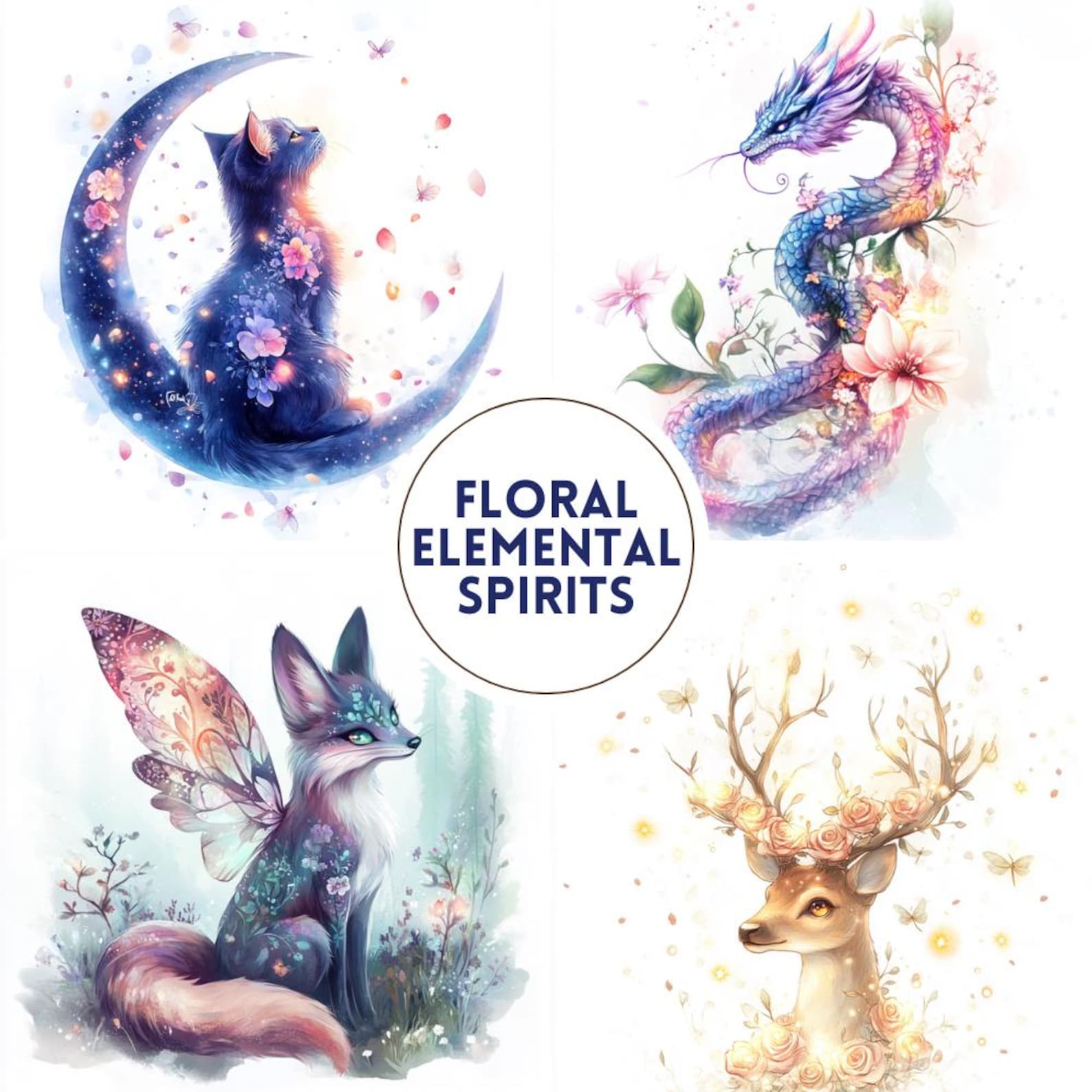 39 Floral Elemental Spirits Clipart PNG - 39 Enchanted Fantasy ...
