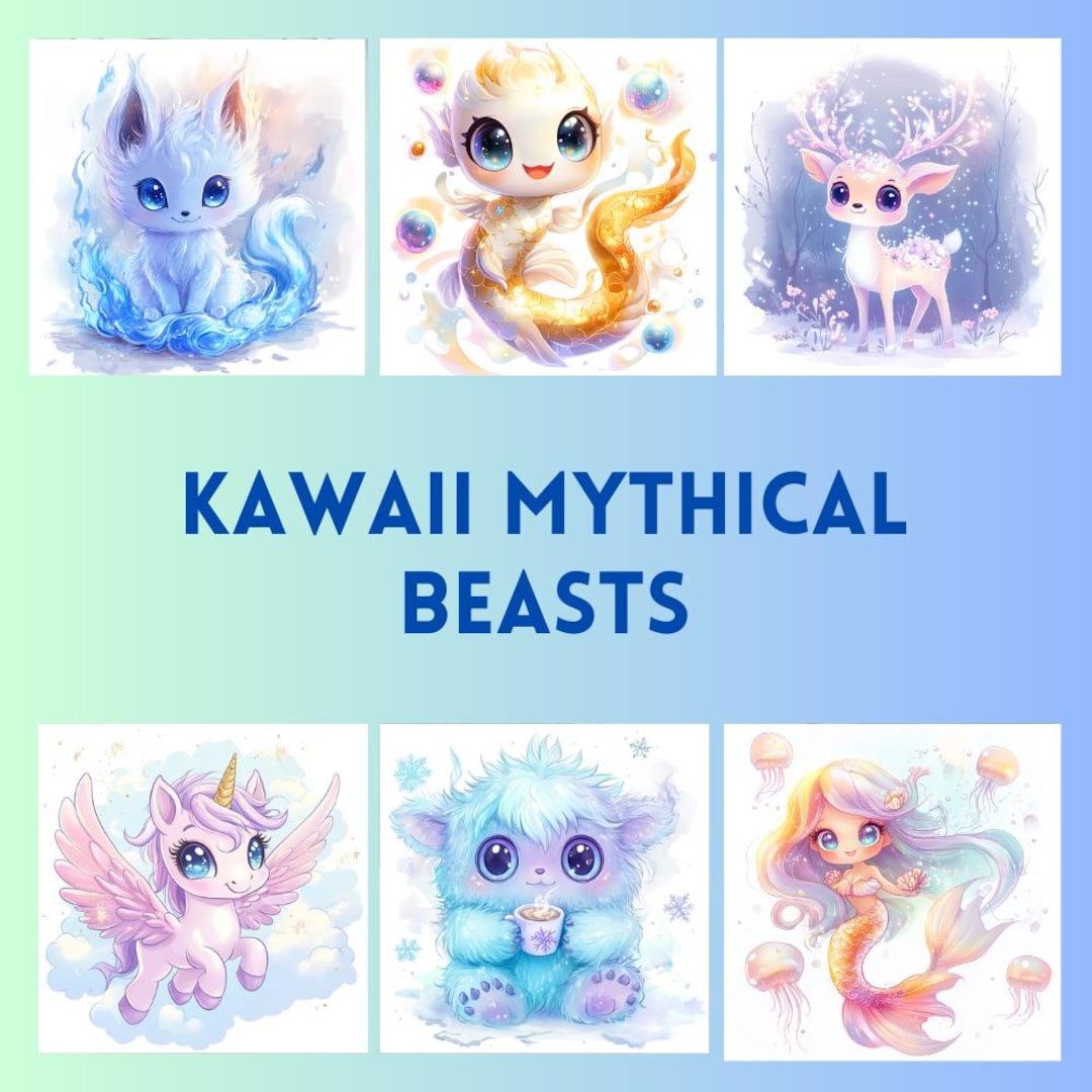 Kawaii Chibi Mythical Beasts Clipart – PNG Digital Download - Etsy ...