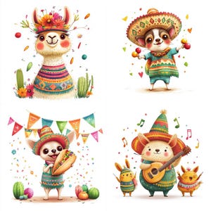 28 Mexican Fiesta Animals Clipart PNG - 28 PNG Cute Party Llamas ...