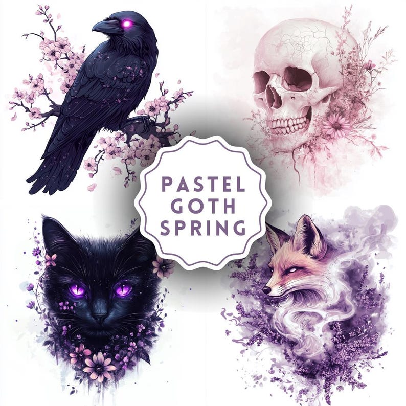 34 Pastel Goth Spring Clipart PNG - 34 Aesthetic Gothic Spring Designs ...