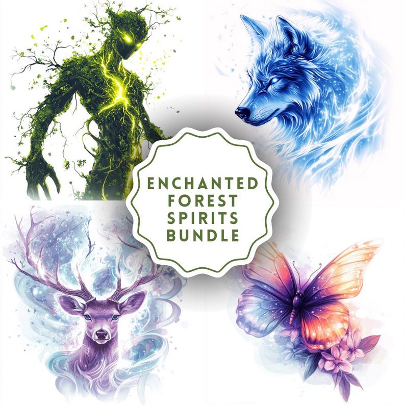 60 Enchanted Forest Spirits Clipart PNG - 60 PNG Mystical Woodland ...