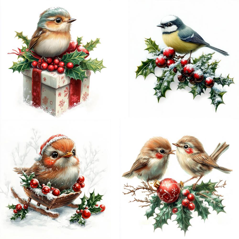 Christmas Bird Clipart: 53 PNG Illustrations (digital Download) - Etsy