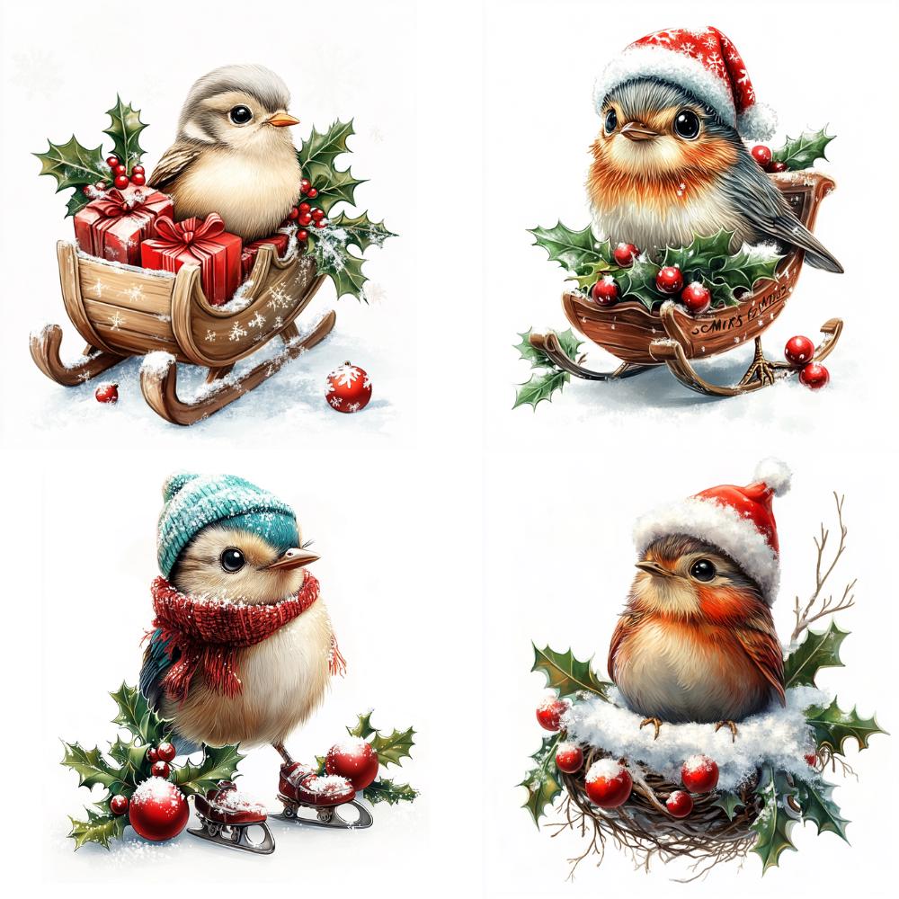 Christmas Bird Clipart: 53 PNG Illustrations (digital Download) - Etsy