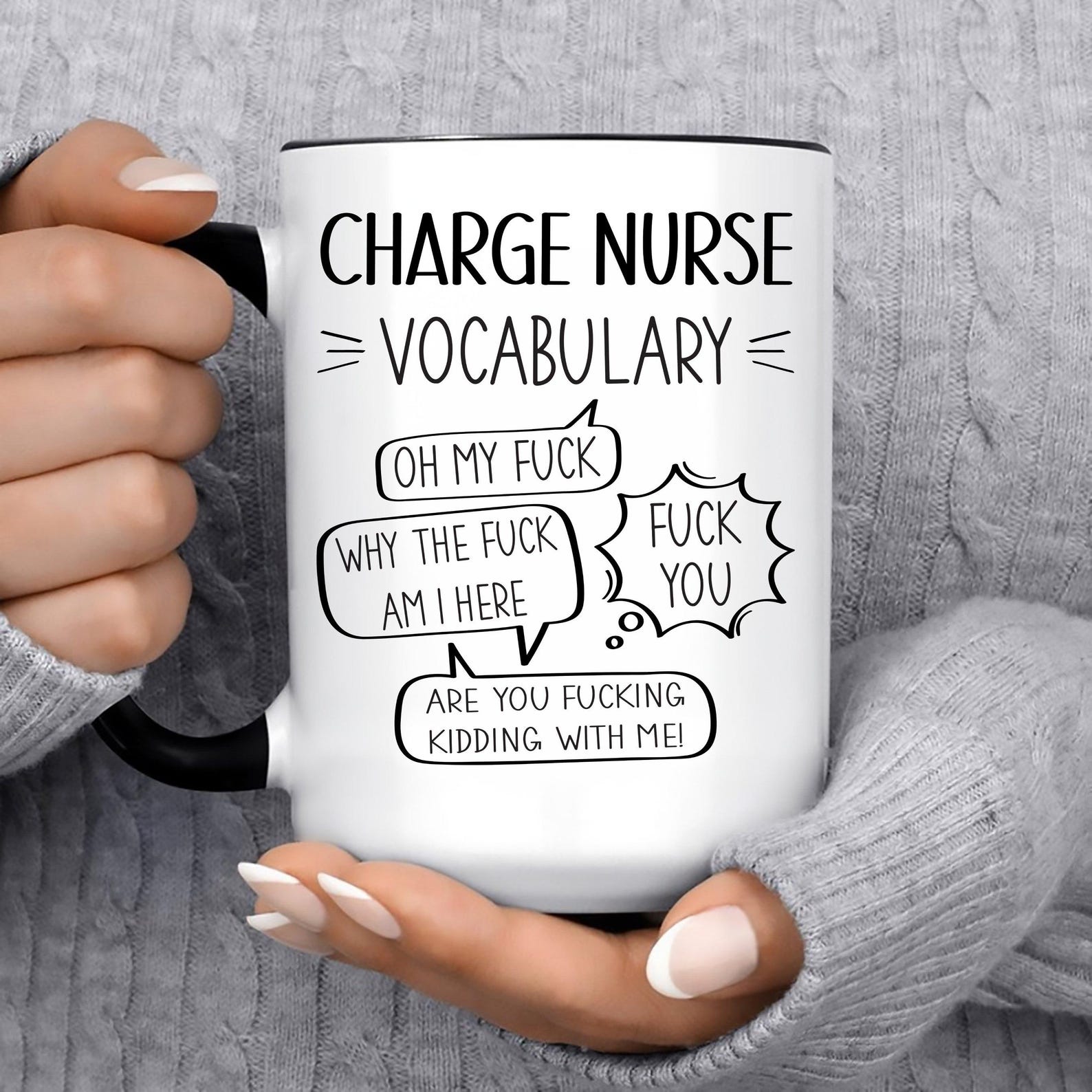 Funny Charge Nurse Gift Mug for Women and Men, for Birthday ...