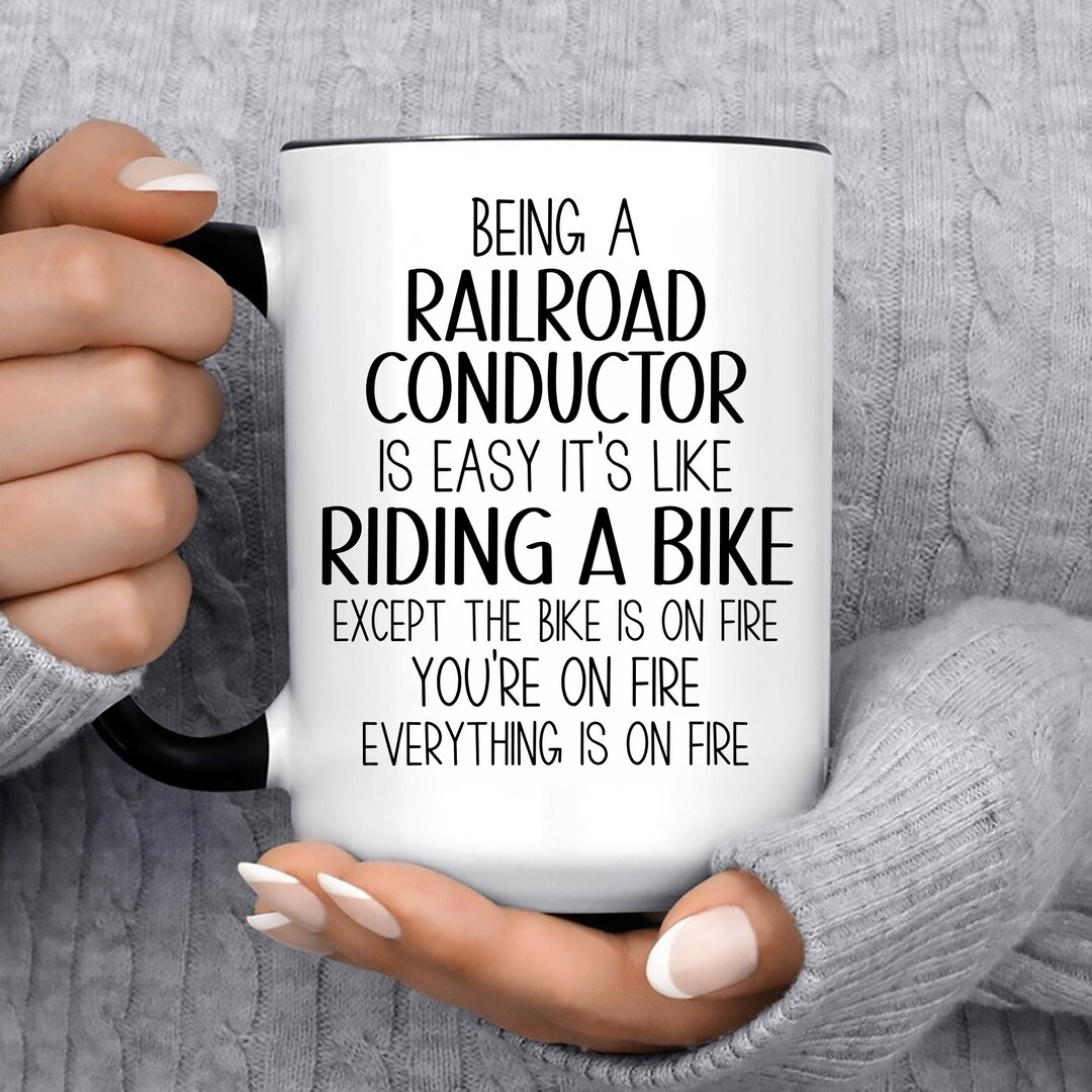 Funny RAILROAD CONDUCTOR Gift Mug for Men and Women L for Birthday ...