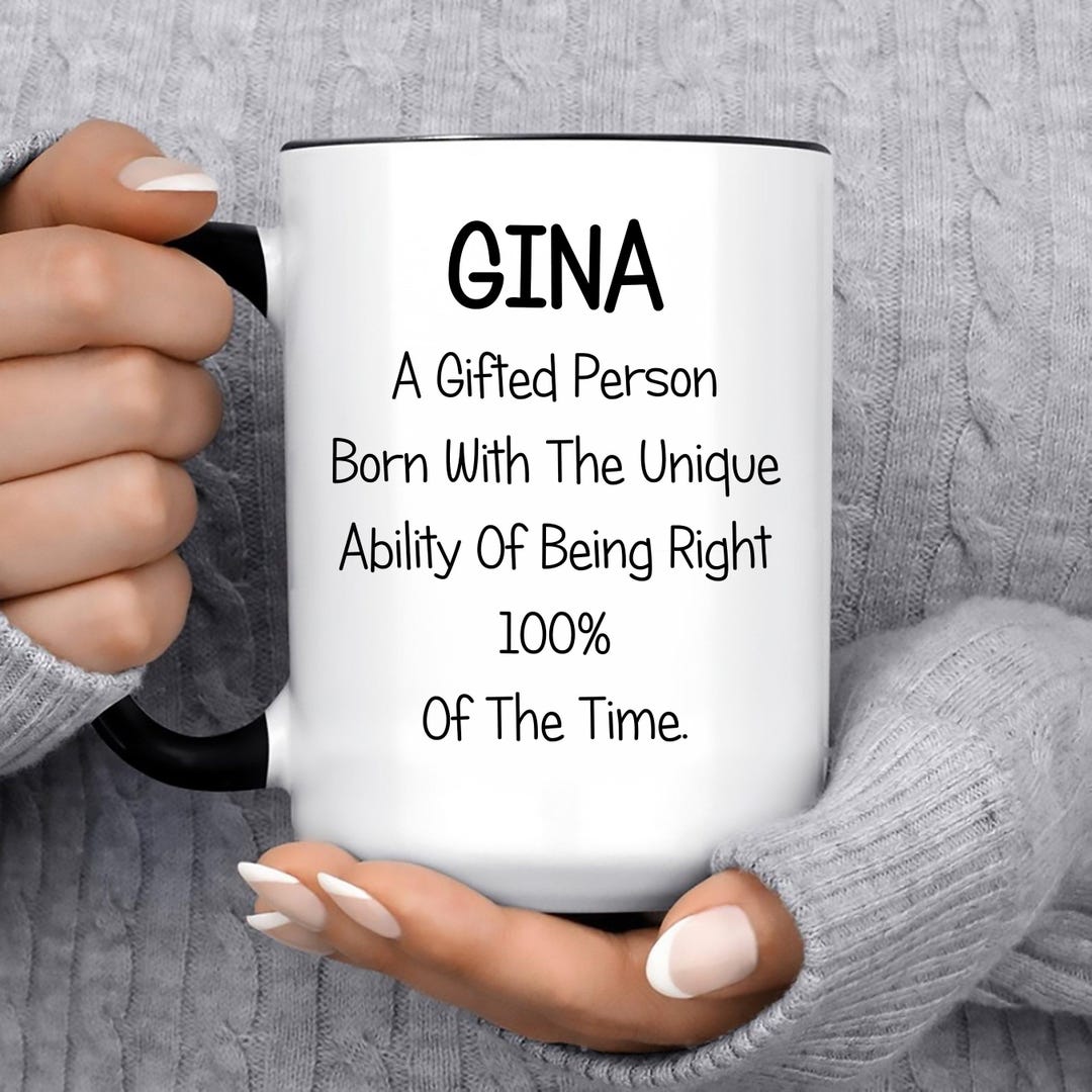 Sarcastic Gina Mug-gina Definition Mug-funny Gina Mug-personalised Gina ...