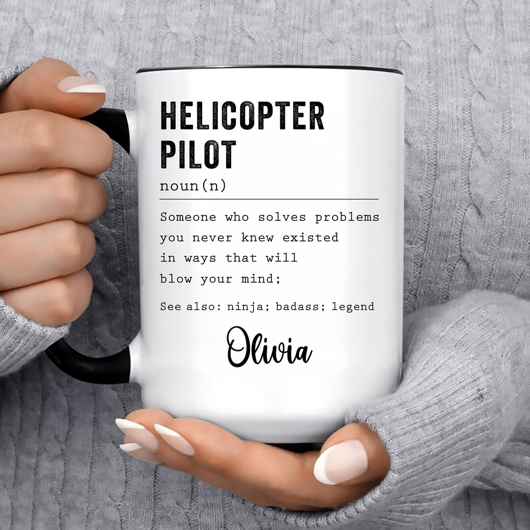 Funny HELICOPTER PILOT Gift Mug for Men and Women L for Birthday ...