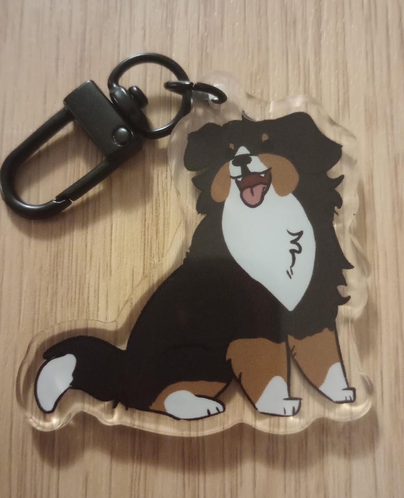 Bernese Mountain Dog Keychain - Etsy