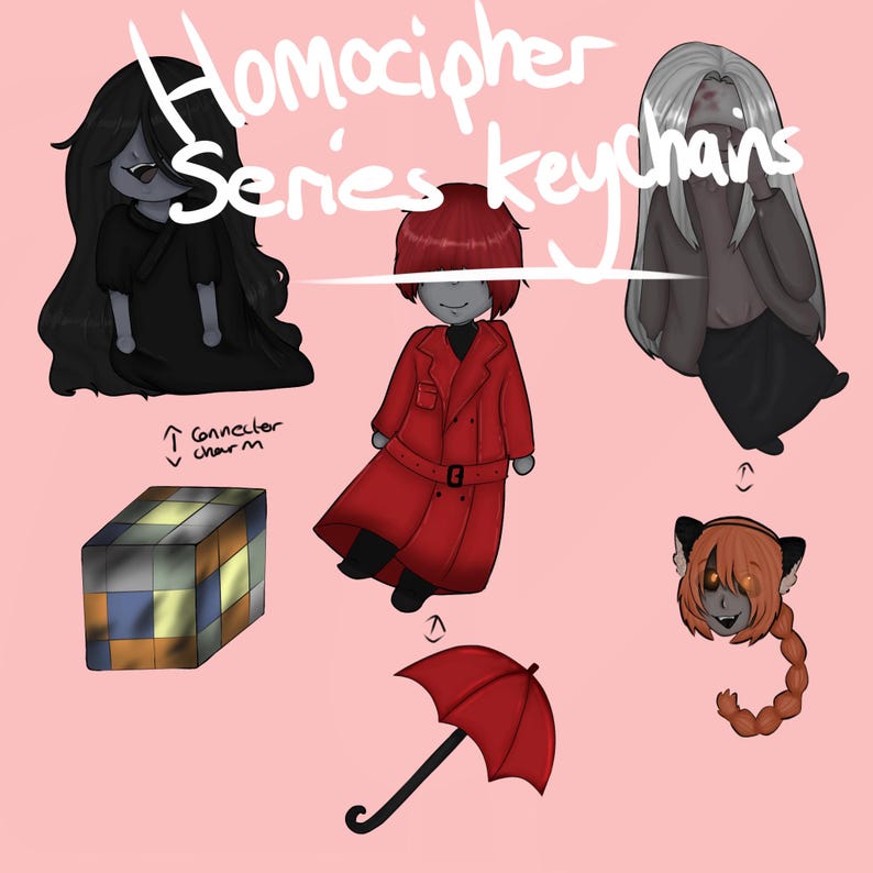 Homicipher 2" and 1" Series Connector Keychains - Etsy