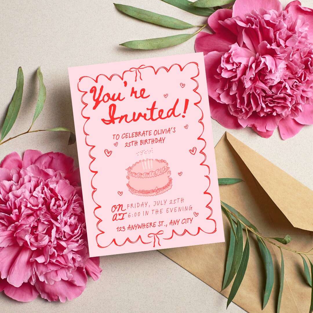 Customisable Birthday Invitation Template Editable & Instant Download ...