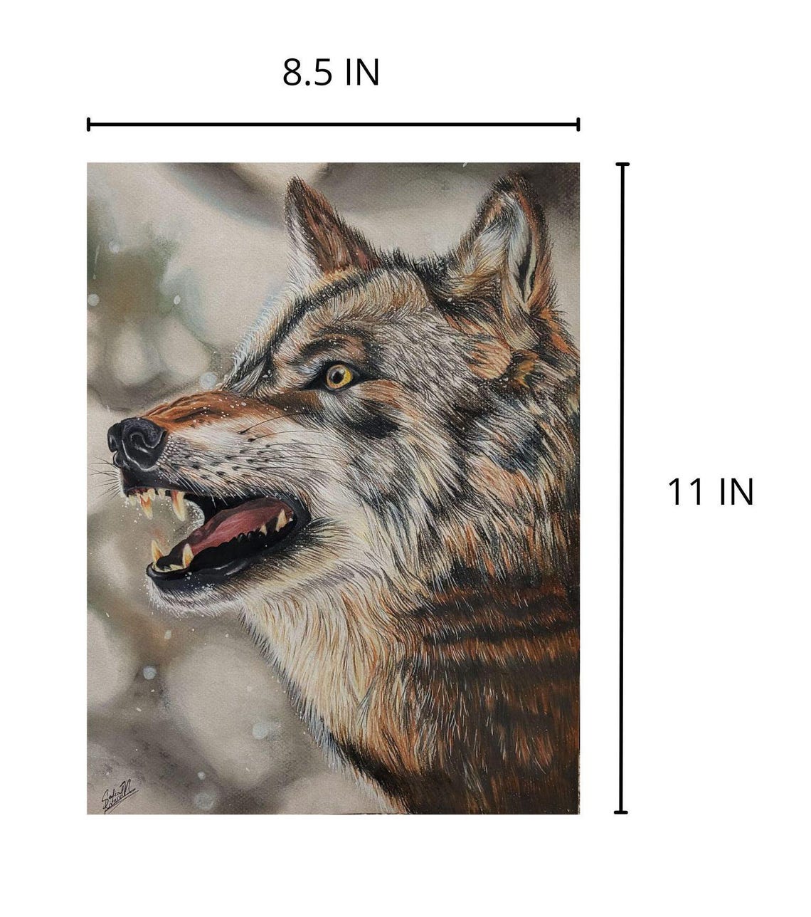 Wolf Print Wall Decor/wolf Art/timber Wolf Drawing/wolf Drawing/animal ...