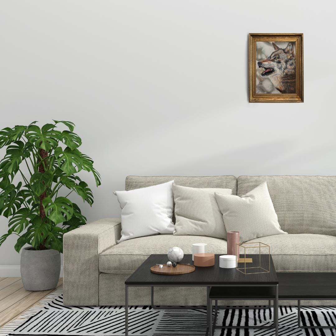 Wolf Print Wall Decor/wolf Art/timber Wolf Drawing/wolf Drawing/animal ...