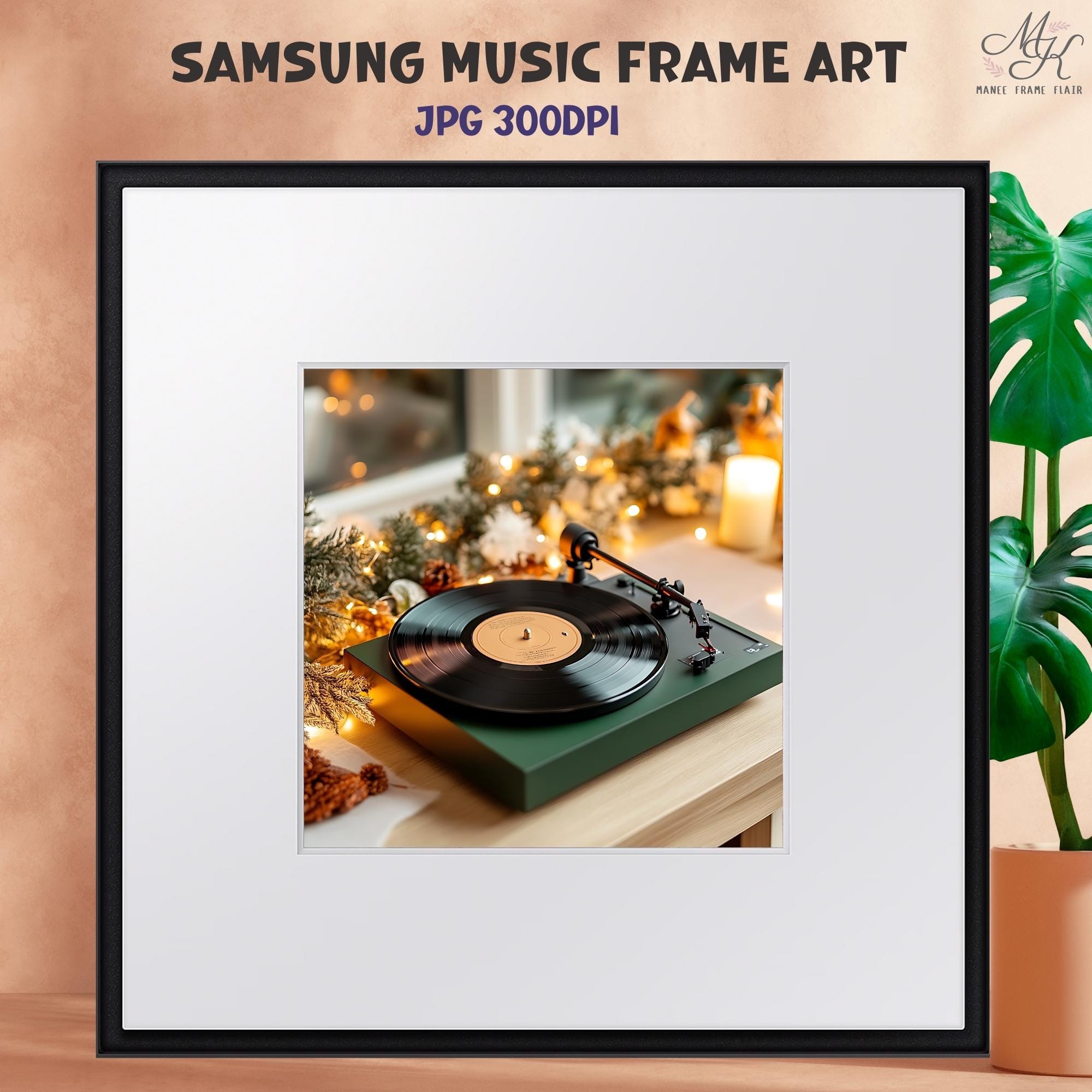 Samsung Music Frame Art - Modern Vinyl Record Player Print | Christmas ...