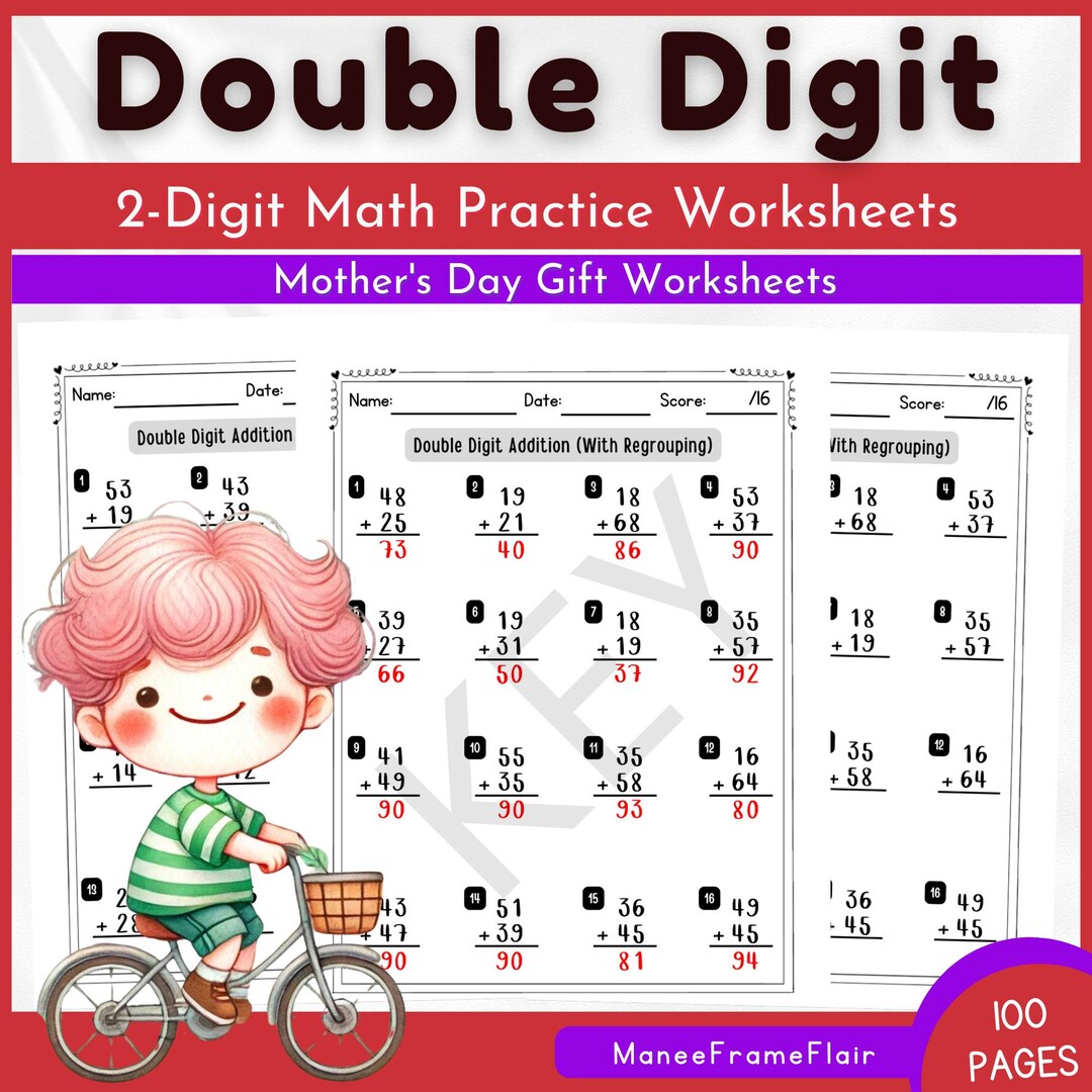 Double Digit Addition With Regrouping Worksheet | 2nd Grade Math ...