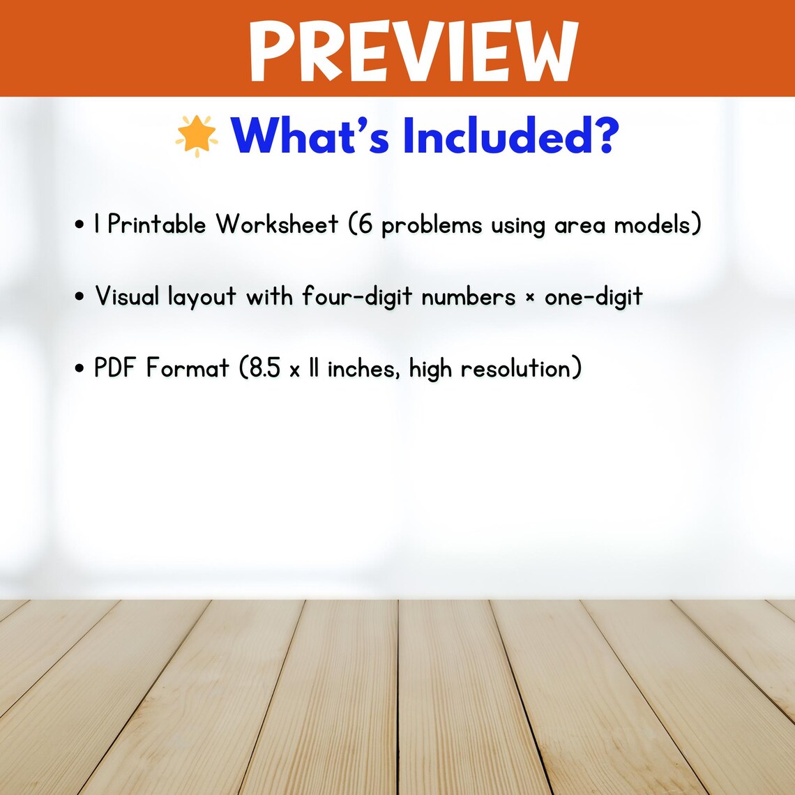 Area Model Multiplication Worksheet | 4-digit by 1-digit | Math ...