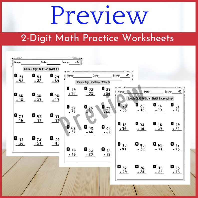Double Digit Addition With Regrouping Worksheet | 2nd Grade Math ...
