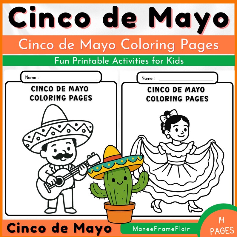Cinco De Mayo Coloring Pages for Kids | Printable Cinco De Mayo ...