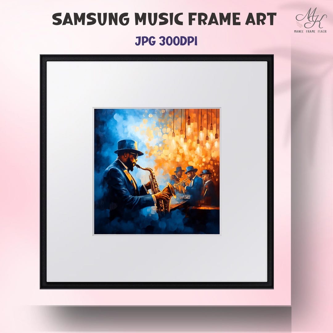 Samsung Music Frame Art | Jazz Band Saxophone and Trumpet Painting ...