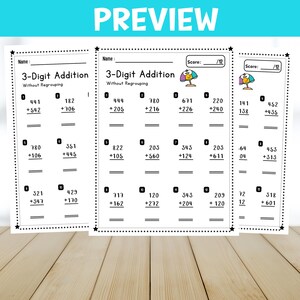 3-digit Addition Worksheet | Without Regrouping | Math Printable for ...