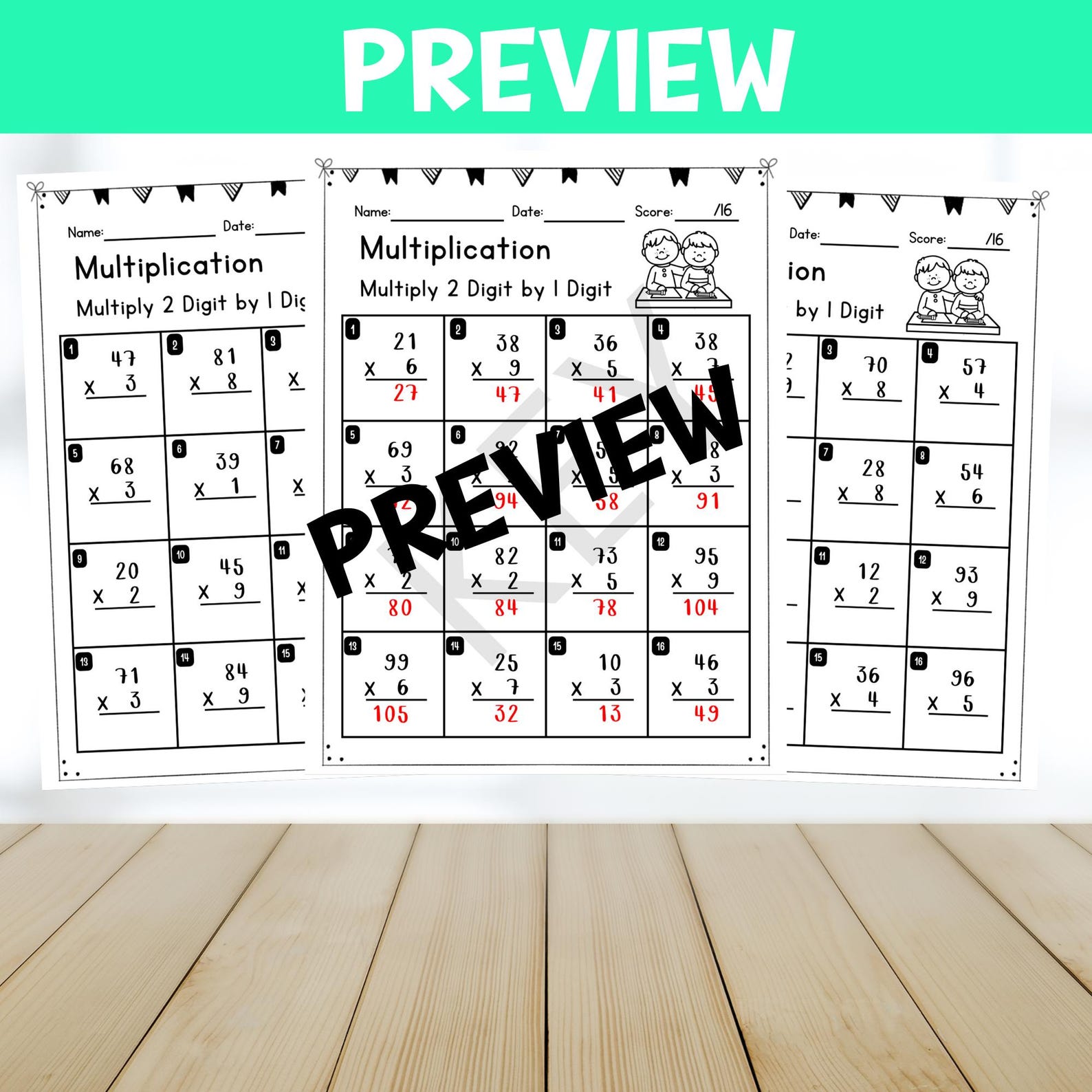 2-digit by 1-digit Multiplication Worksheet | Engaging Math Practice ...
