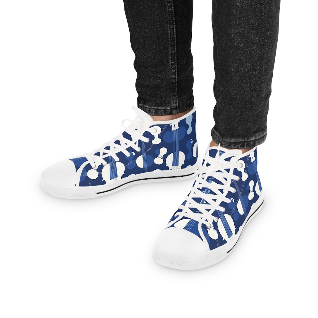 Music Lover High Top Sneakers for Men, Cello Violin Viola Shoes ...
