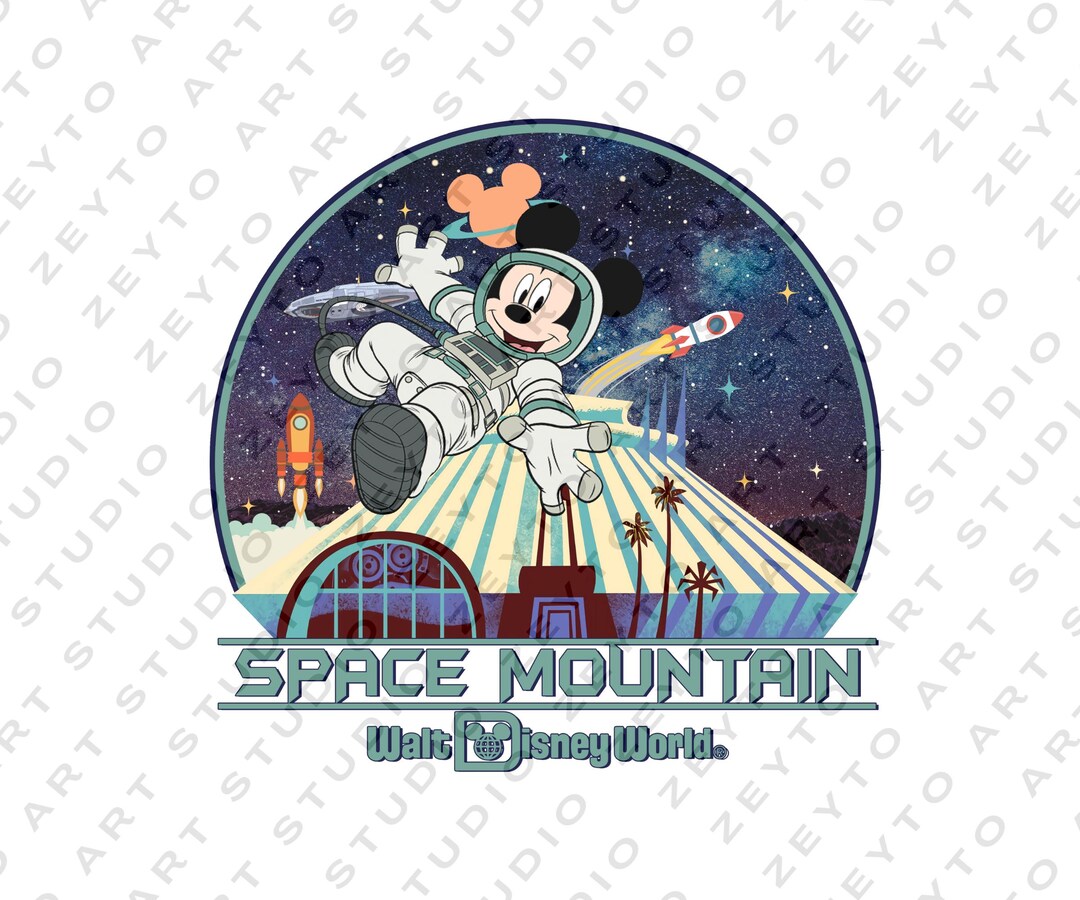 Mouse and Friends Space Png, Space Mountain Png, Retro Mouse Png ...