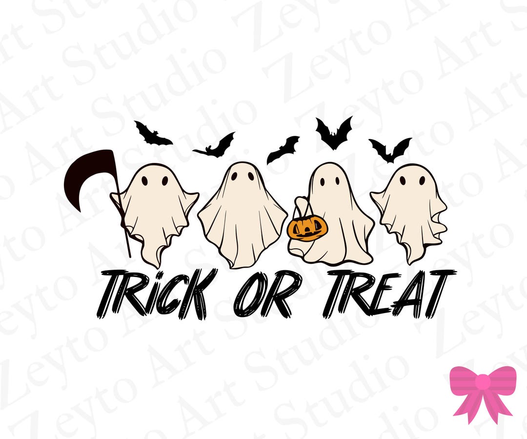 Trick or Treat Ghost SVG PNG | Cute Halloween Ghost Clipart | Spooky ...