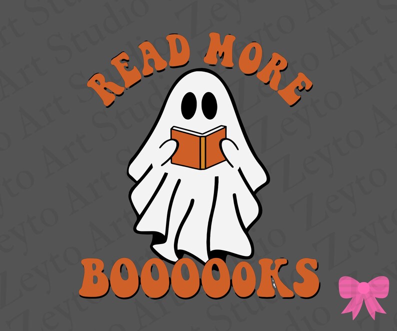 Read More Books Ghost PNG SVG, Cute Book Lover Ghost Clipart, Reading ...
