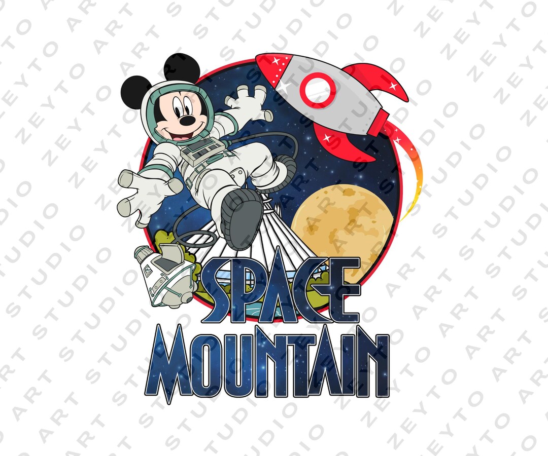 Mouse and Friends Space Png, Space Mountain Png, Retro Mouse Png ...