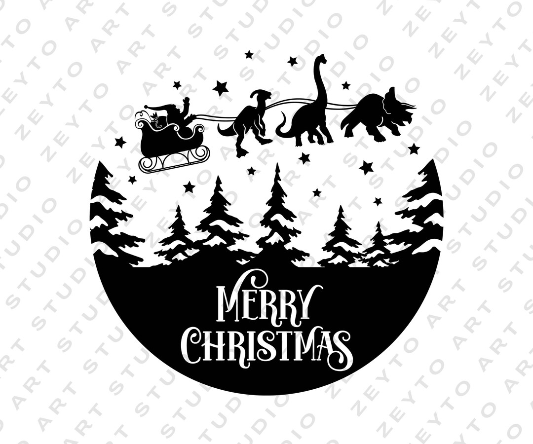 Christmasaurus Png, Christmas Png, Santa Sleigh Png, Dinosaur Png, Gift ...